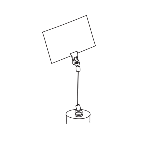 Magnetic Base and Wire Stem Sign Holder - Sightline Display